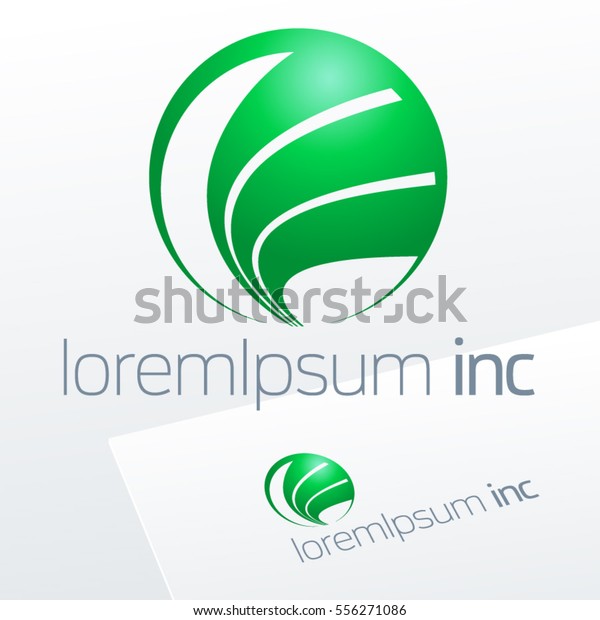 Abstract Green Vector Sign Sphere Shape Stock Vector (Royalty Free ...