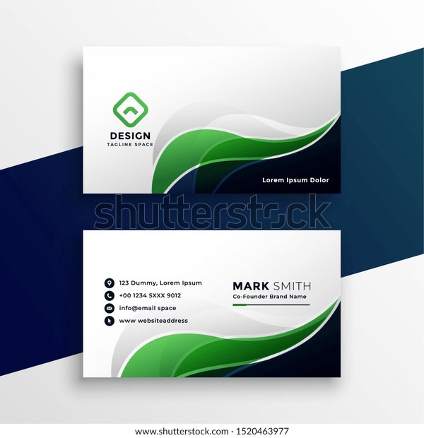Abstract Green Visiting Card Design Template Stock Vector (Royalty Free ...