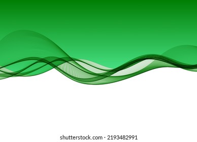 Abstract Green Wave Line Background Transparent Stock Vector (Royalty ...