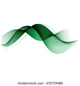 Abstract Green Wavy Lines Green Wave Stock Vector (Royalty Free ...