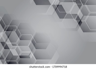 Abstract Grey Hexagon White Background Design Stock Vector (Royalty Free) 1709994718