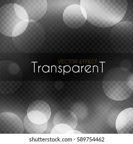 Abstract Greyscale Background Transparent Bokeh Effect Stock Vector ...