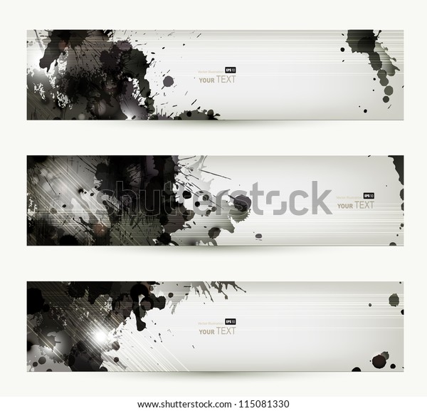 Abstract Grunge Artistic Headers Stock Vector (Royalty Free) 115081330