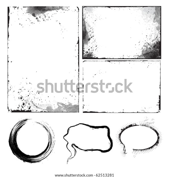 Abstract Grunge Border Messenger Icon Design Stock Vector (Royalty Free ...