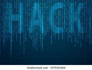 Abstract Digital Numbers Hitech Technological Blue Stock Vector ...