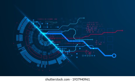 Abstract Halfcircle Technology Circuit Board Communication Stock Vector ...