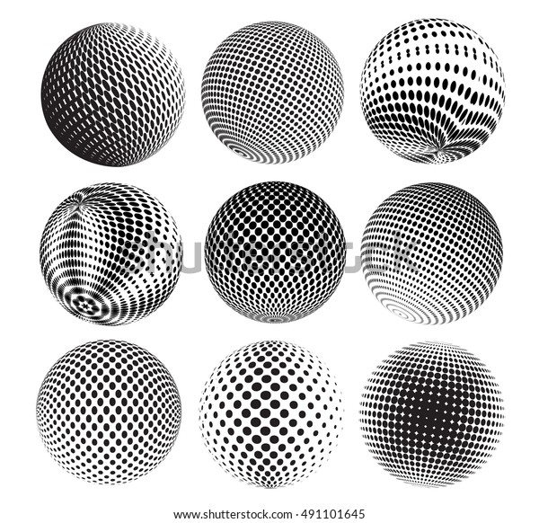 Abstract Halftone 3d Spherehalftone Vector Design Stock Vector (Royalty ...