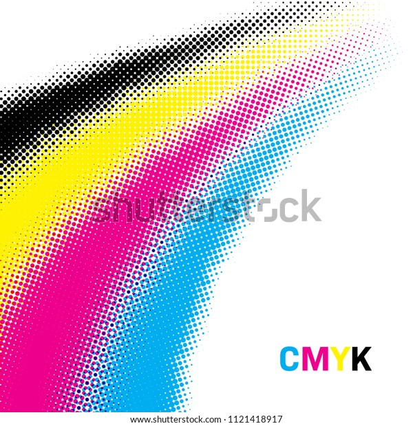 Abstract Halftone Background Cmyk Colors Vector Stock Vector (Royalty ...