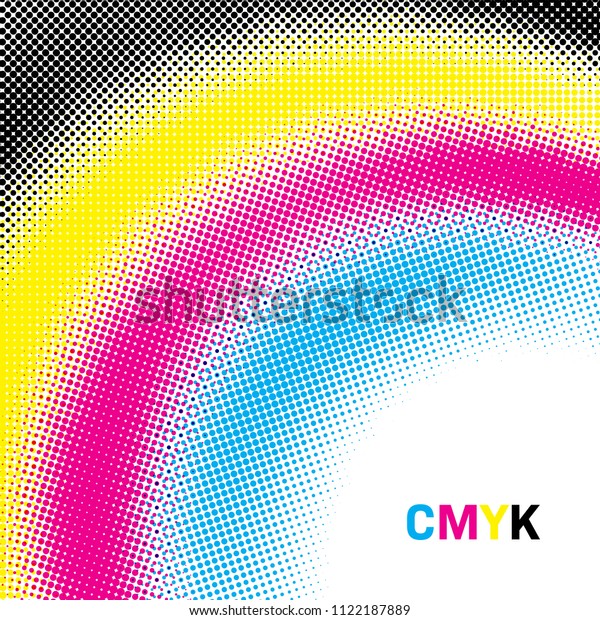 Abstract Halftone Background Cmyk Colors Vector Stock Vector (Royalty ...
