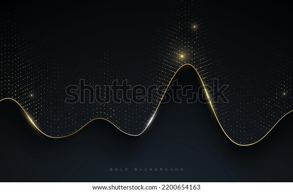 Abstract Halftone Background Wavy Gold Line Stock Vector (Royalty Free ...