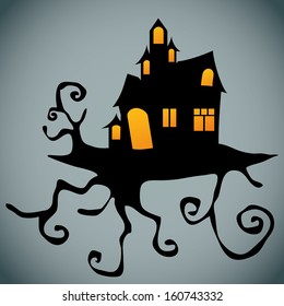 Abstract Halloween Background Dark Terror Objects Stock Vector (Royalty ...