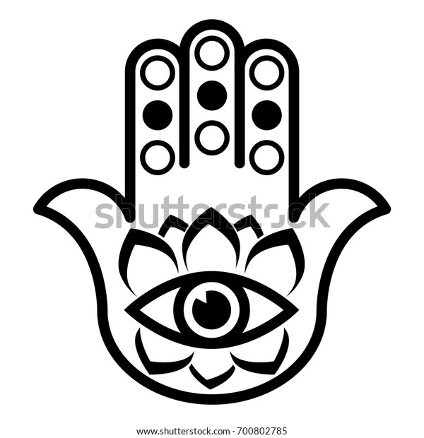 Abstract Hamsa Hand Fatima Religious Spiritual Stock Vector (Royalty ...