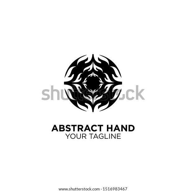 Abstract Hand Balck Color Logo Templates Stock Vector (Royalty Free ...