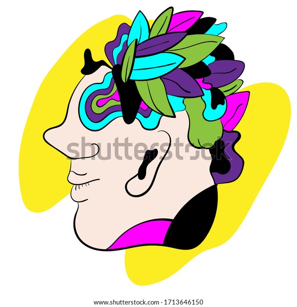 Abstract Hand Draw Profile Strange Human Stock Vector (Royalty Free ...
