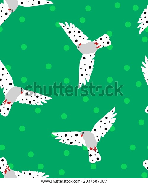 Abstract Hand Drawing Cute Flying Pigeons Stock Vector (Royalty Free ...