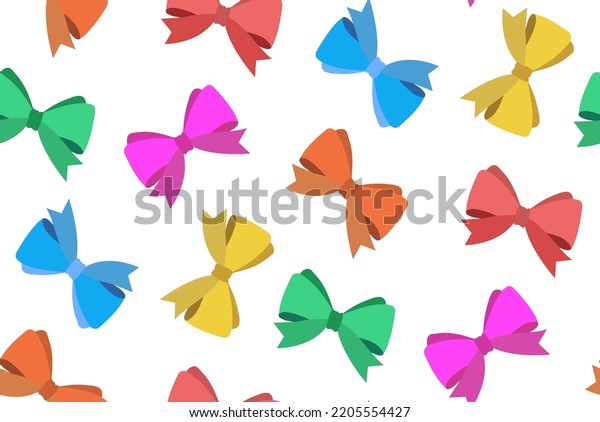 Abstract Hand Drawing Cute Ribbons Seamless Stock Vector (Royalty Free ...