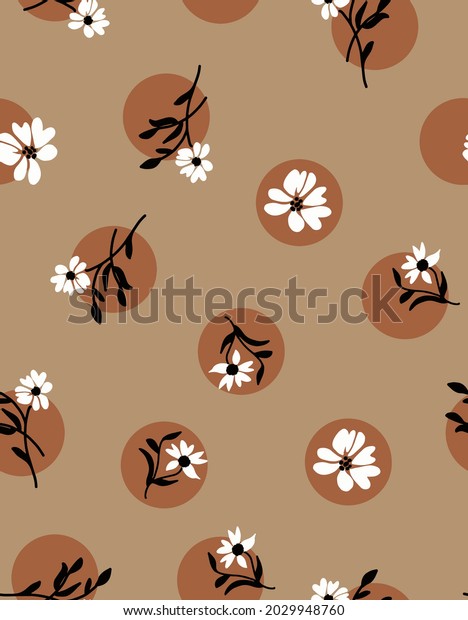 Abstract Hand Drawing Dots Flowers Seamless Stock Vector (Royalty Free ...