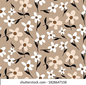 Abstract Hand Drawing Geometric Daisy Flowers Stock Vector (Royalty ...