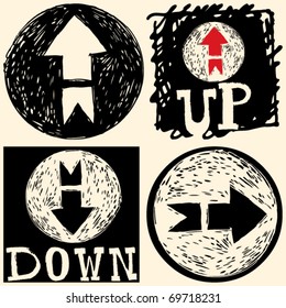 Abstract Hand Drawn Icons Doodle Down Stock Vector (Royalty Free ...