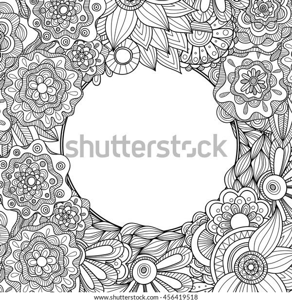 Abstract Hand Drawn Zentangle Style Round Stock Vector (Royalty Free ...