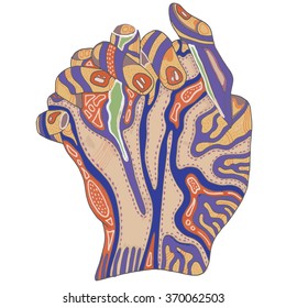 Abstract Hand Illustration Vector Stock Vector (Royalty Free) 370062503 ...