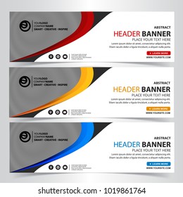 Abstract Header Banner Background Template Designs Stock Vector ...