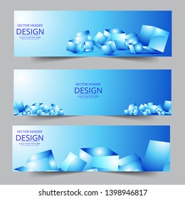 Abstract Header Blue 3d Cubes Vector Stock Vector (Royalty Free ...