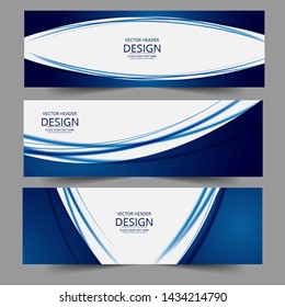 Abstract Header Blue Gradient Wave Vector Stock Vector (Royalty Free ...