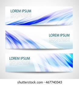 Abstract Header Blue Wave Smooth Line Stock Vector (Royalty Free ...