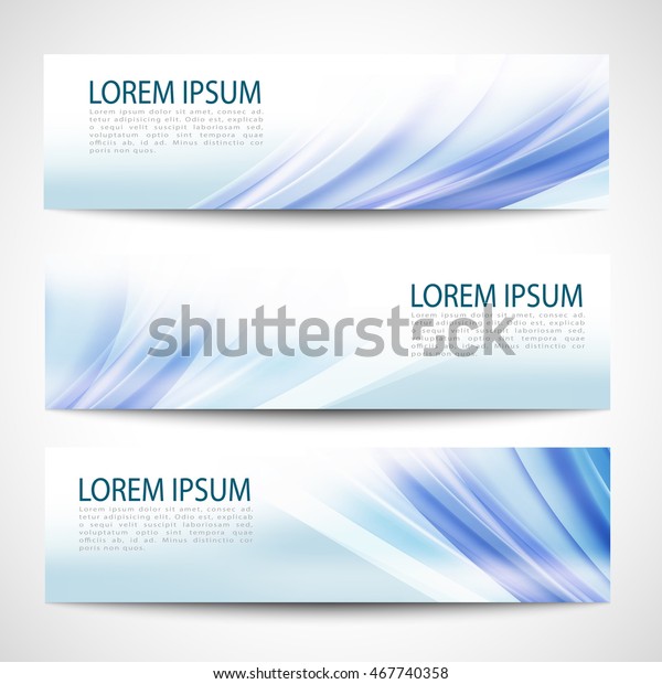 Abstract Header Blue Wave Smooth Line Stock Vector (Royalty Free) 467740358