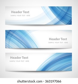 Abstract Header Blue Wave Smooth Line Stock Vector (Royalty Free ...