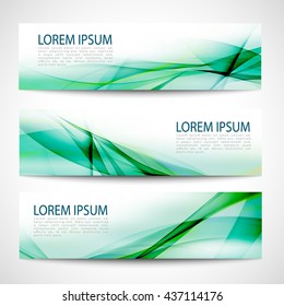 Abstract Header Green Wave White Vector Stock Vector (Royalty Free ...
