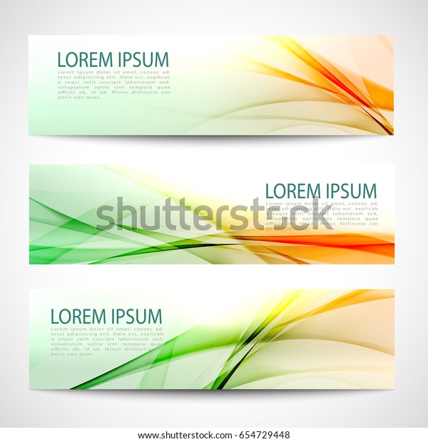 Abstract Header Orange Green Wave Line Stock Vector (Royalty Free ...