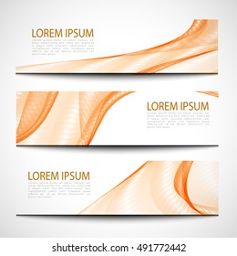 Abstract Header Orange Wave White Vector Stock Vector (Royalty Free ...