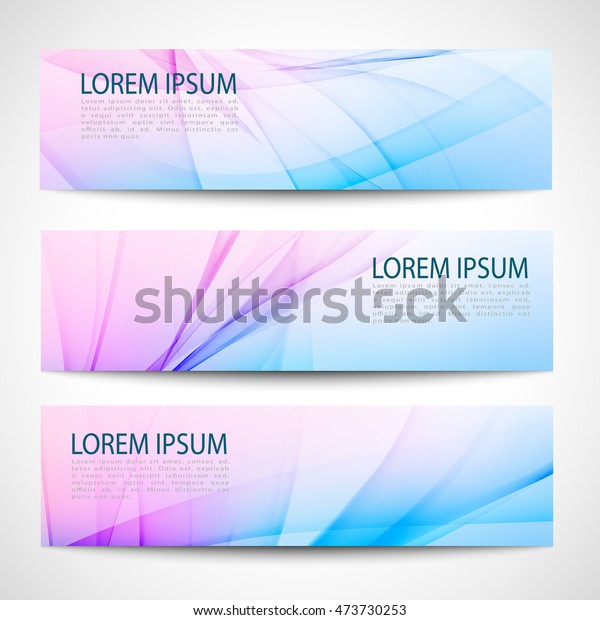 Abstract Header Pink Blue Wave White Stock Vector (Royalty Free) 473730253