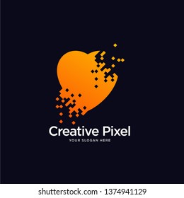Abstract Heart Logo Designs Concept Pixel Stock Vector (Royalty Free ...