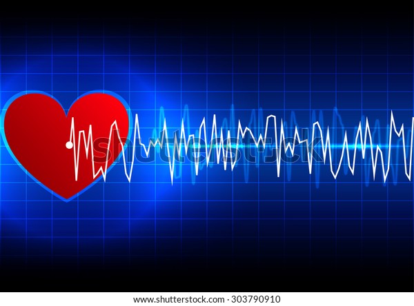 Abstract Heart Rhythm Ekg Technology Background Stock Vector (Royalty ...