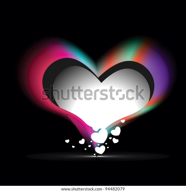 Abstract Heart Vector Illustration Black Background Stock Vector ...