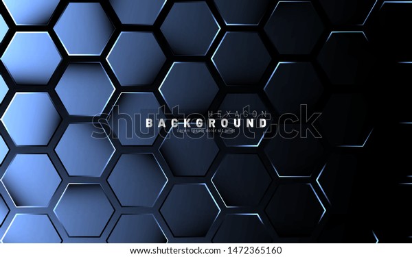 Abstract Hexagon Blue Neon Gradient Pattern Stock Vector (Royalty Free ...