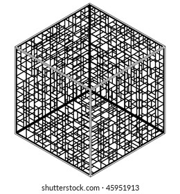 Abstract Hexagon Cage Vector 13 Stock Vector (Royalty Free) 45951913