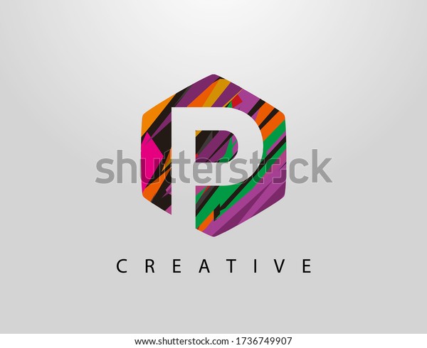 Abstract Hexagon P Letter Logo Initial Stock Vector (Royalty Free ...