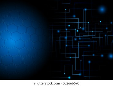 Faded Blue Hexagon Circuit Lines Vector Stock Vector (Royalty Free ...