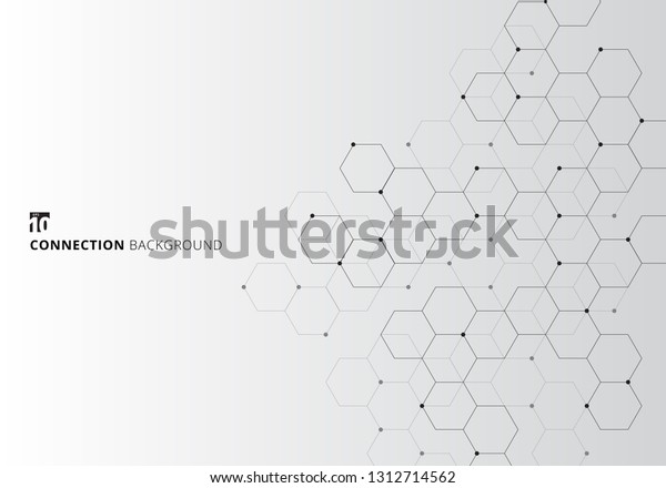 Abstract Hexagons Nodes Digital Geometric Black Stock Vector (Royalty ...