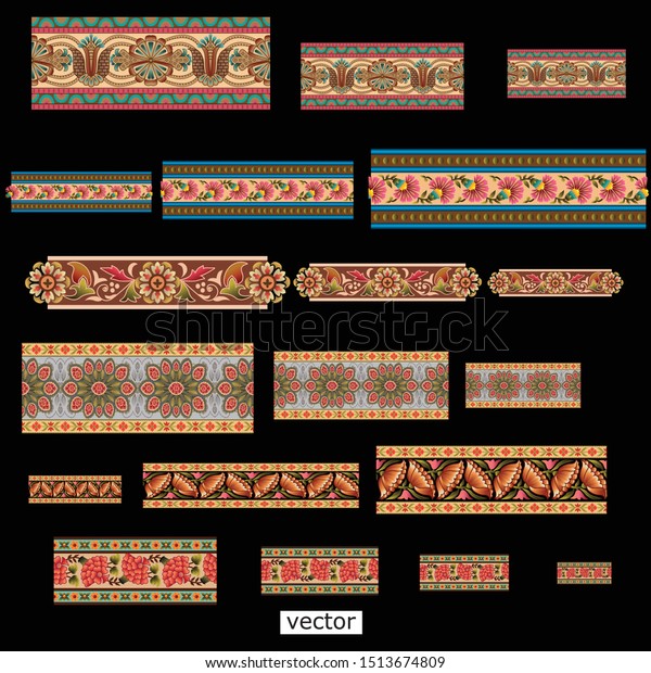 Abstract Horizontal Border Black Ground Design Stock Vector (Royalty ...