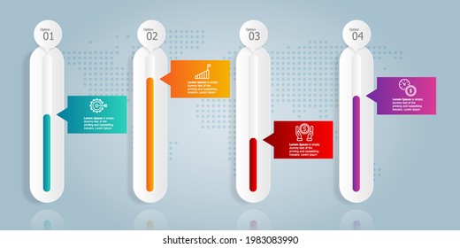 Abstract Horizontal Growth Graph Infographics 4 Stock Vector (Royalty ...