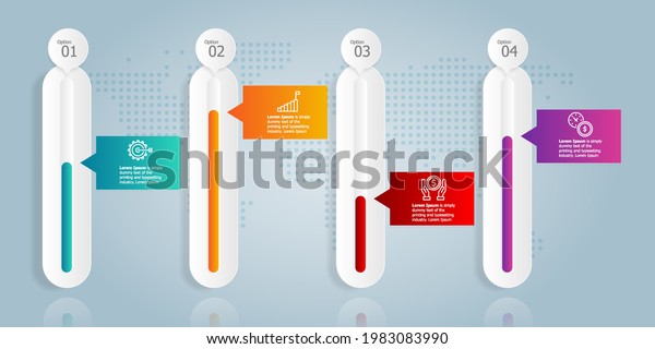 Abstract Horizontal Growth Graph Infographics 4 Stock Vector (Royalty ...