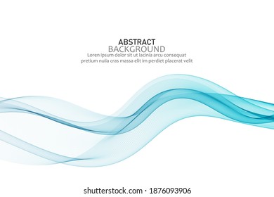 Abstract Horizontal Wave Background Blue Smooth Stock Vector (Royalty ...