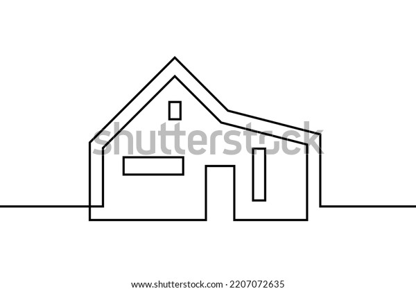 Abstract House Continuous Line Art Drawing Stock Vector (Royalty Free ...