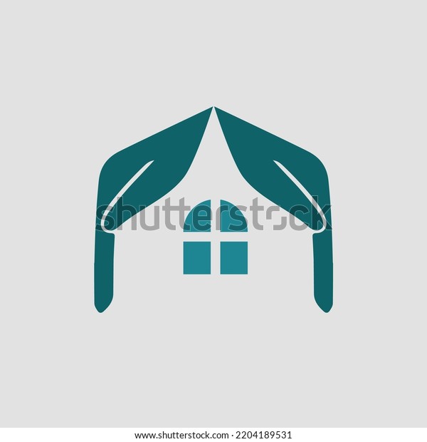 Abstract House Hands Logo Design Template Stock Vector (Royalty Free ...