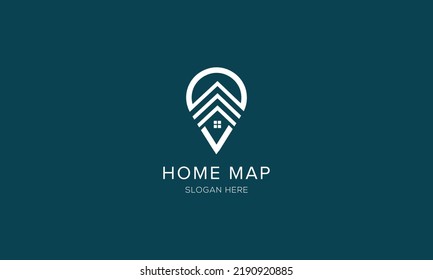 Abstract House Map Logo Design Template Stock Vector (Royalty Free ...
